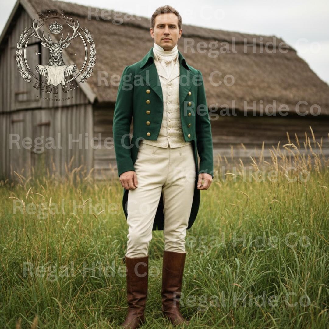 Men’s Regency Green Tailcoat | Georgian Gentleman’s Riding Coat | Mr ...