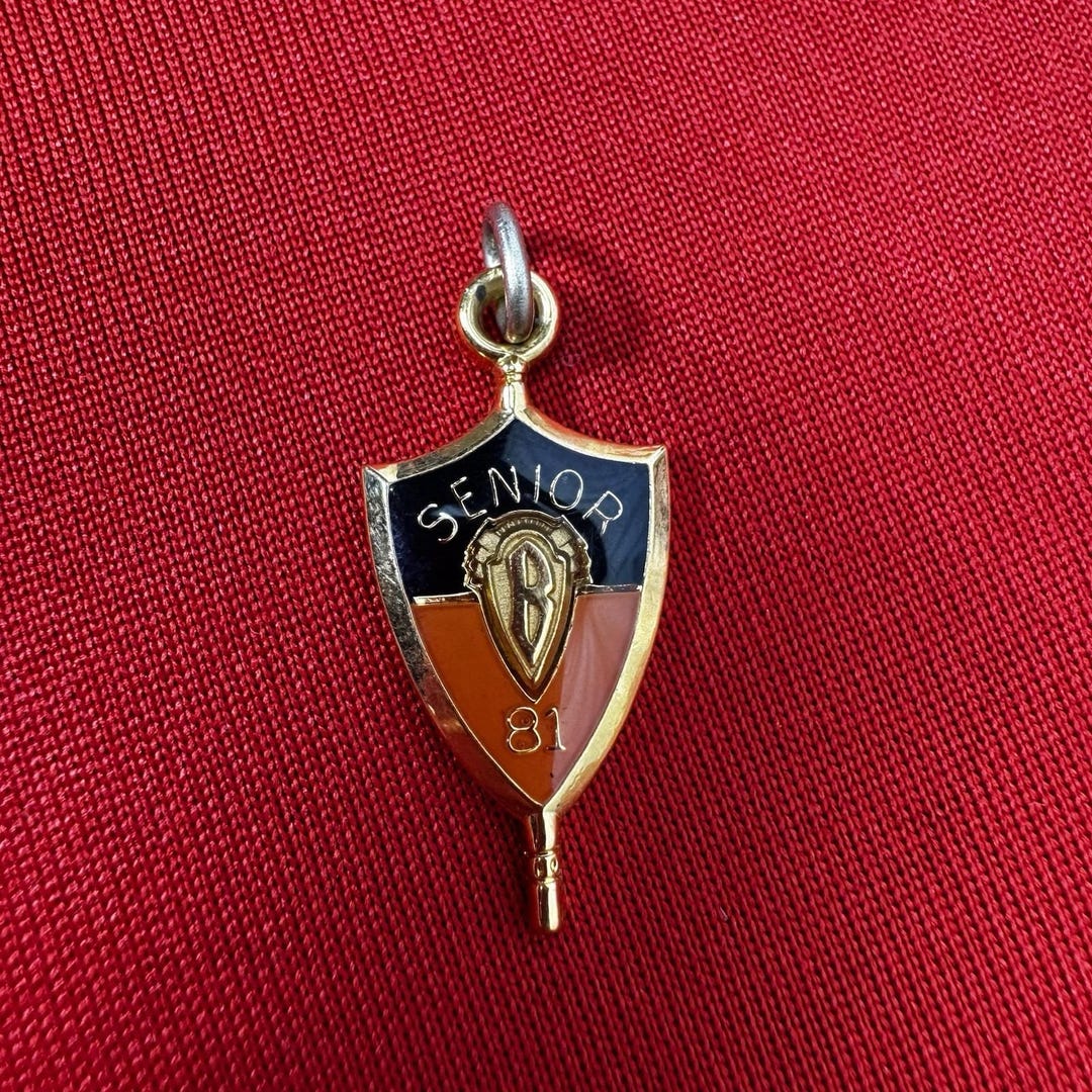 Jostens Gold Senior B High School Key Pendant 1981 Black Orange - Etsy