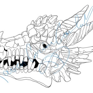 Dragon Skull Coloring Page Digital Download - Etsy