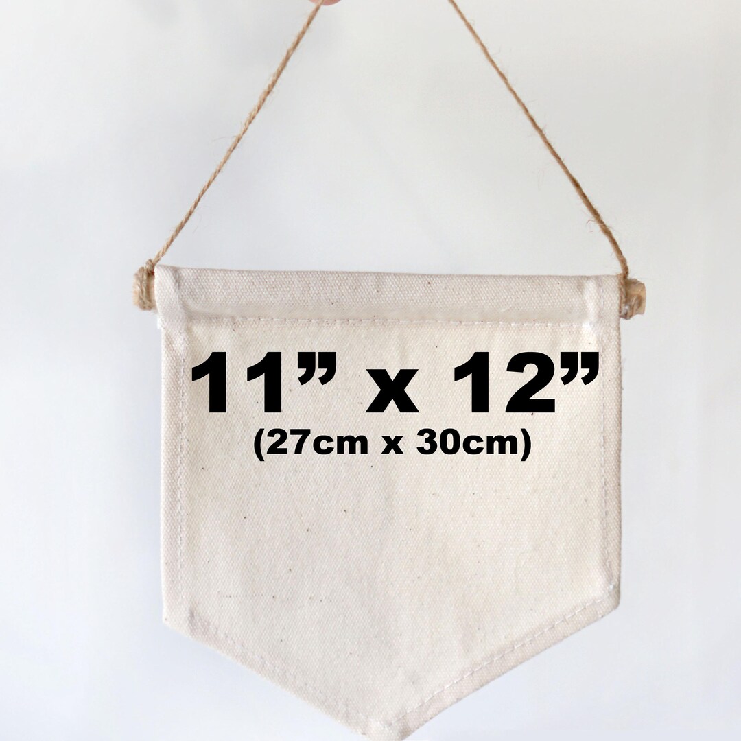 11x12 - 100% Duck Canvas COTTON - Blank Pennant Banner - Large Pin ...