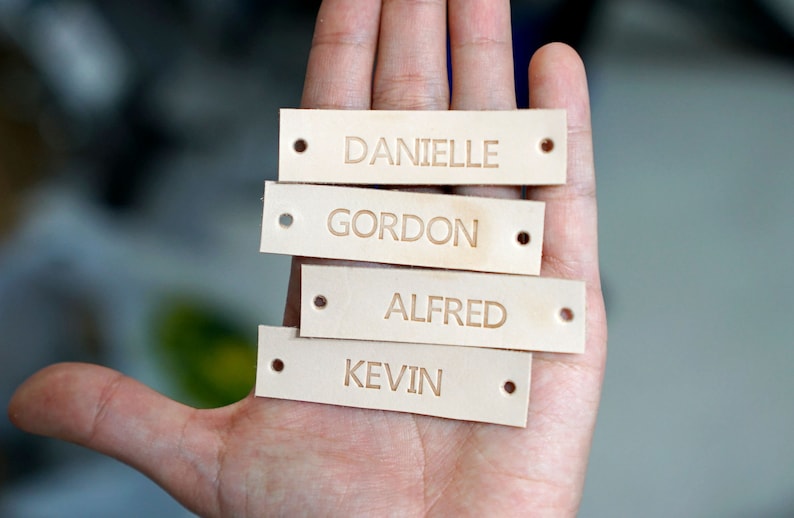 Personalized Leather Name Tag Custom Leather Name Tag - Etsy