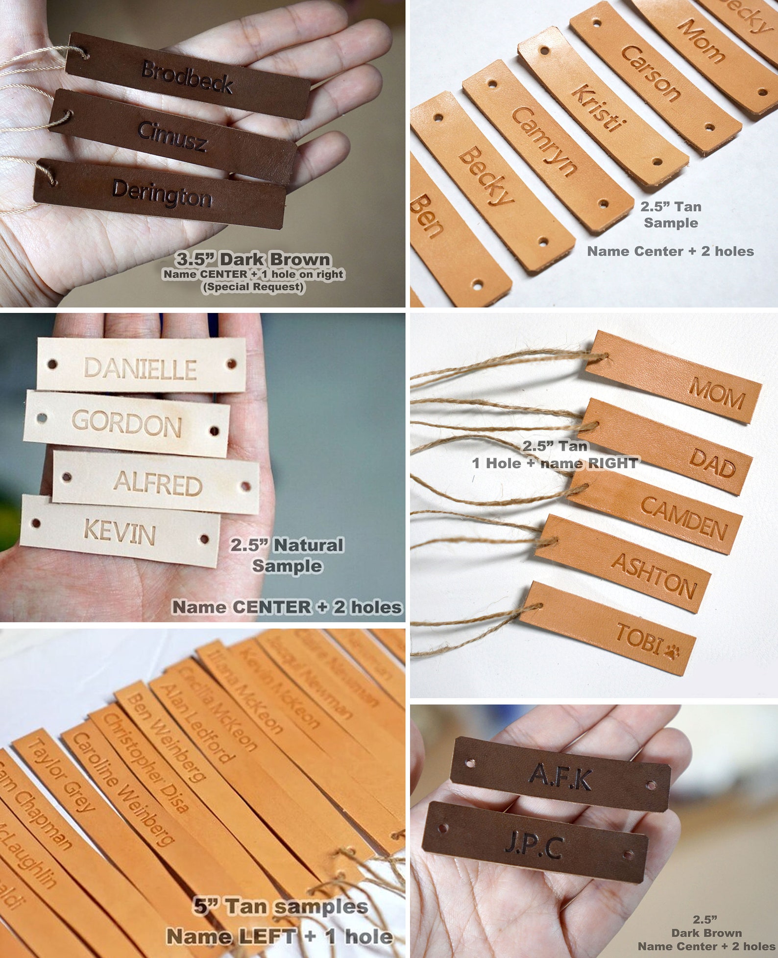 Personalized Leather Name Tag, Custom Leather Name Tag, Leather Hang ...