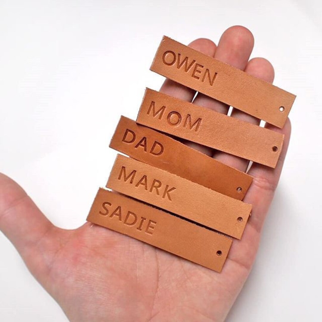 Personalized Leather Name Tag Custom Leather Name Tag - Etsy