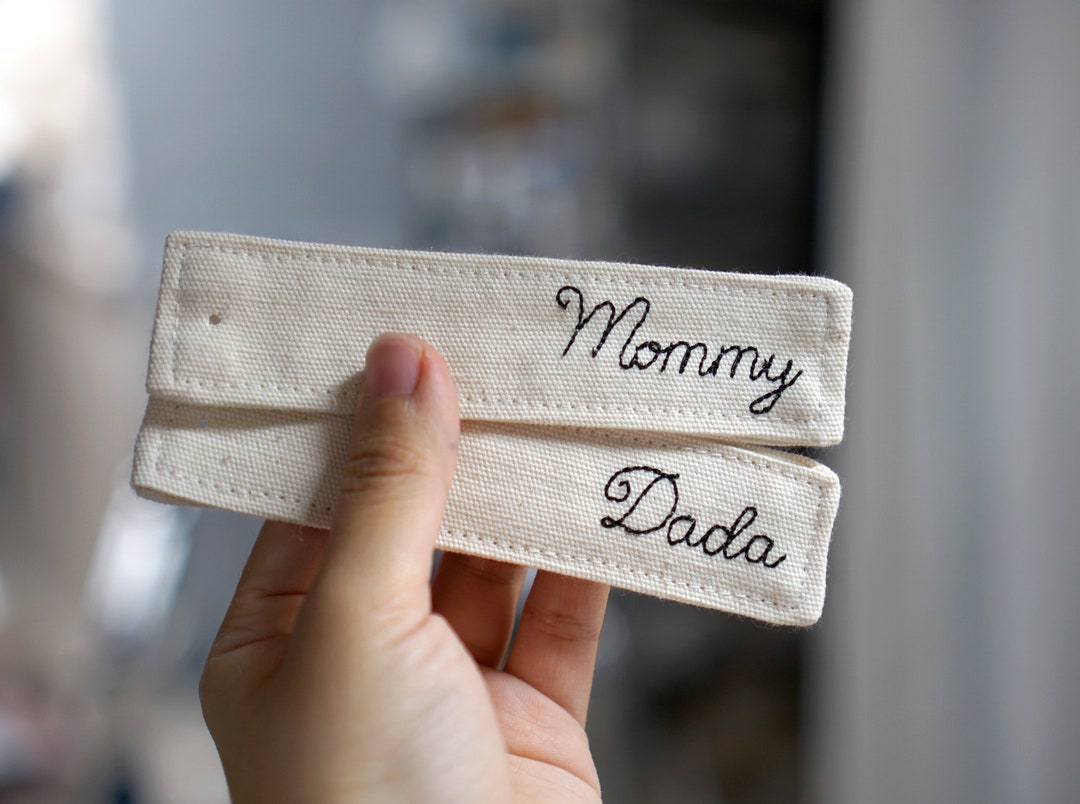 FABRIC Personalized Name TAG, Custom Name Tag, Hang Tag, Cotton Tag ...