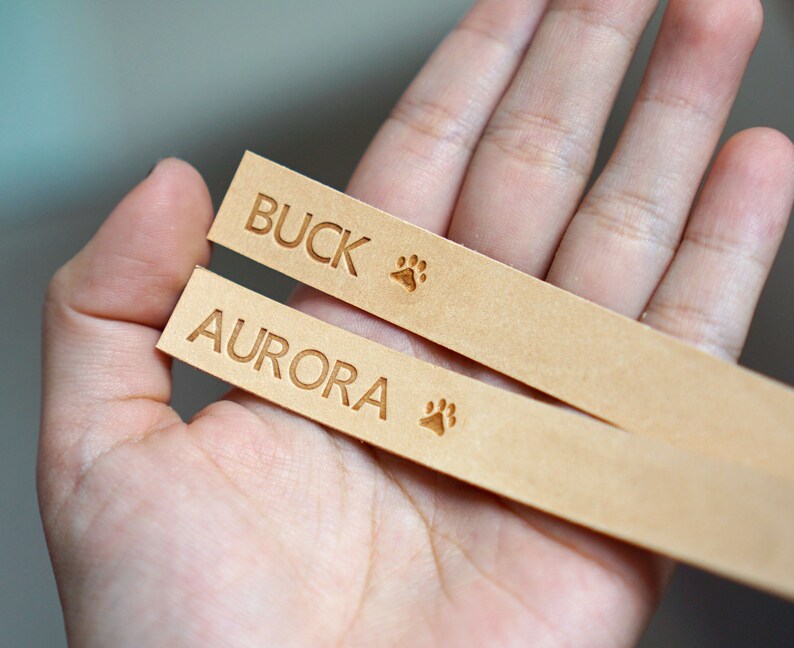 Personalized Leather Name Tag Custom Leather Name Tag - Etsy