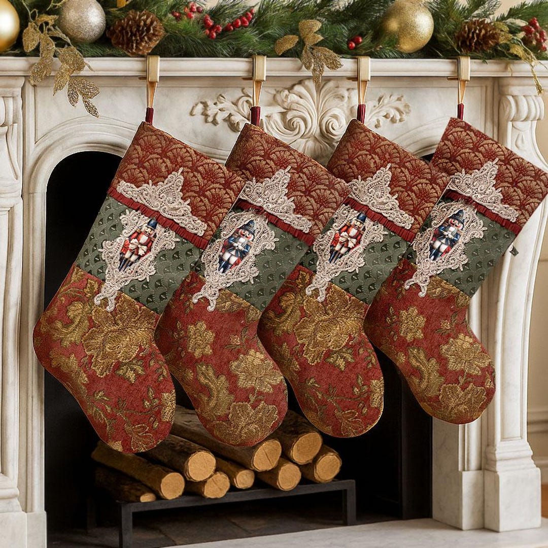 Nutcracker Christmas Stocking (red Gold Green Color) - Holiday ...
