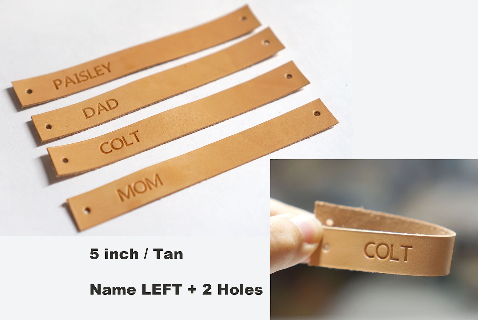 Personalized Leather Name Tag, Custom Leather Name Tag, Leather Hang ...