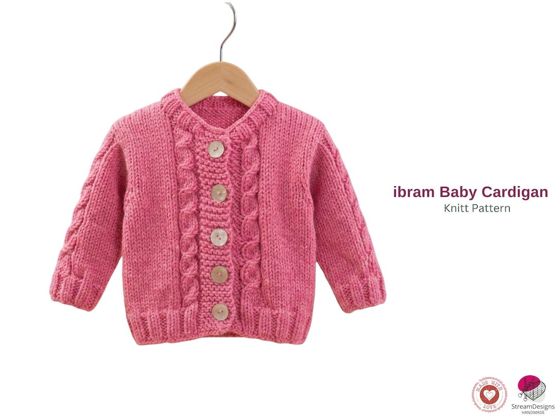 Baby Cable Cardigan Knitting Pattern – Twisted Cable Baby Sweater ...
