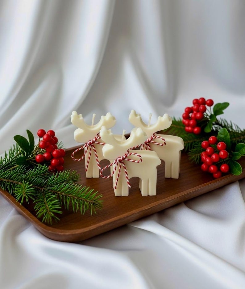 Christmas Candle Favors , Reindeer Candles , New Year Gift - Etsy