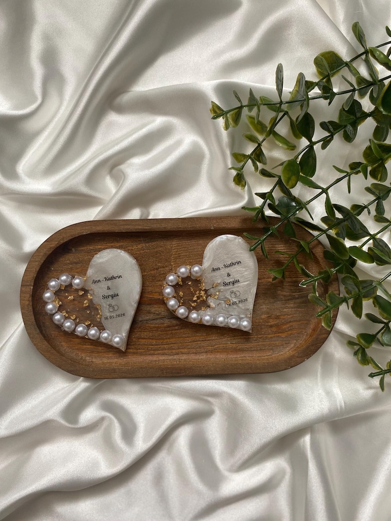 Personalized Pearl Heart Magnet, Wedding Favor Keepsake , Baptism Gift ...