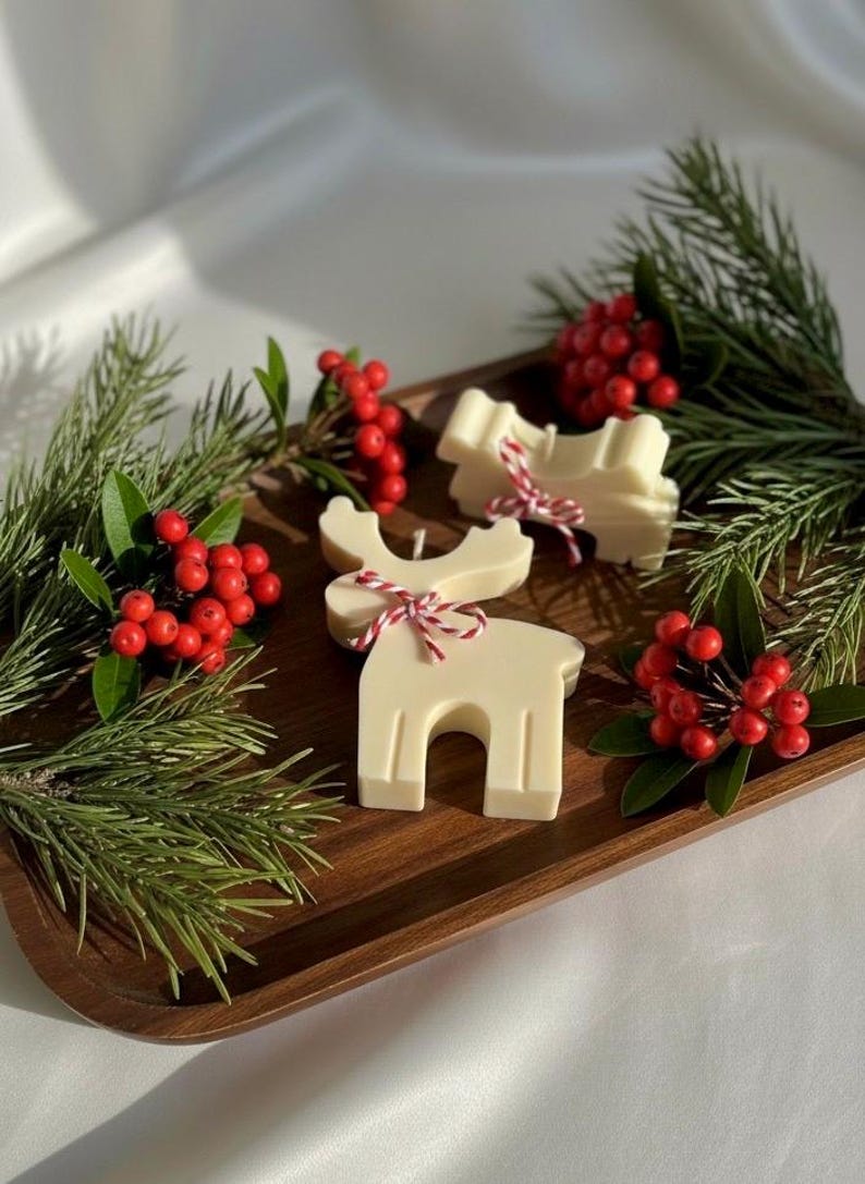 Christmas Candle Favors , Reindeer Candles , New Year Gift - Etsy