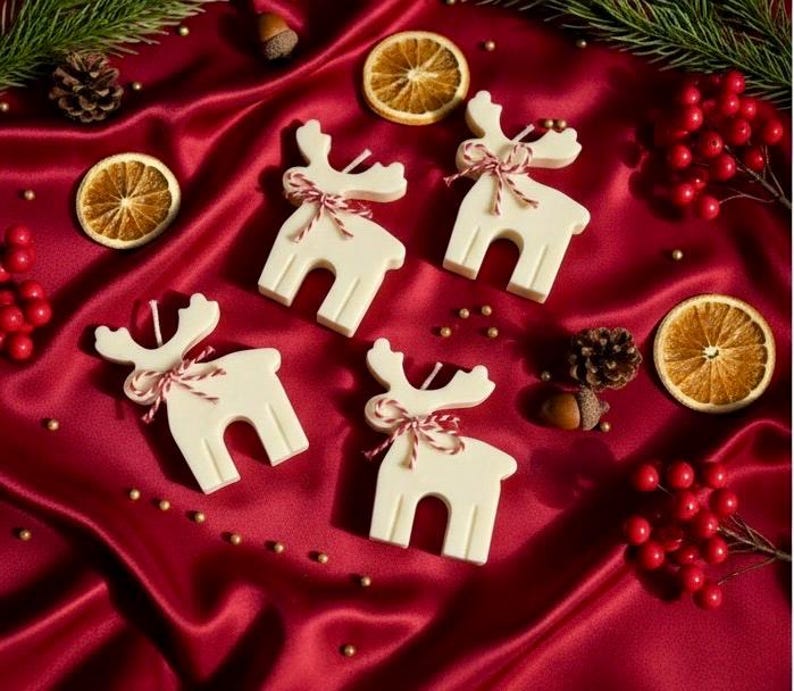 Christmas Candle Favors , Reindeer Candles , New Year Gift - Etsy