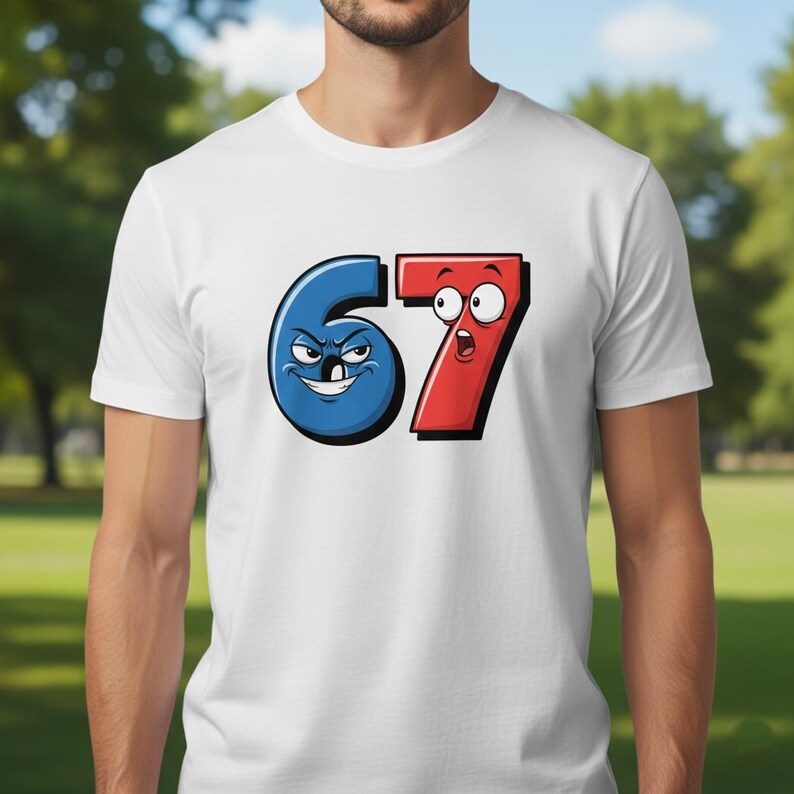 67 Six Seven Meme PNG, Funny Gen Alpha Cartoon Number Clipart, Cute ...