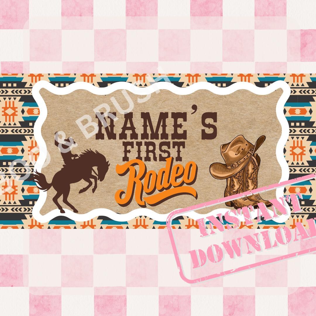 First Rodeo Hand Painted Banner | Mockup - Etsy