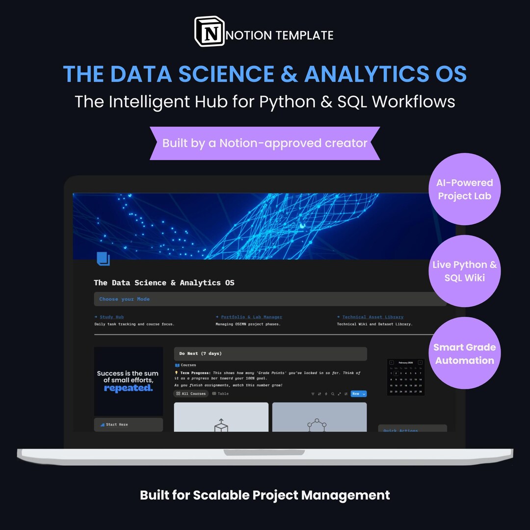 Data Science & Analytics OS Notion Template | Programming and Computer ...