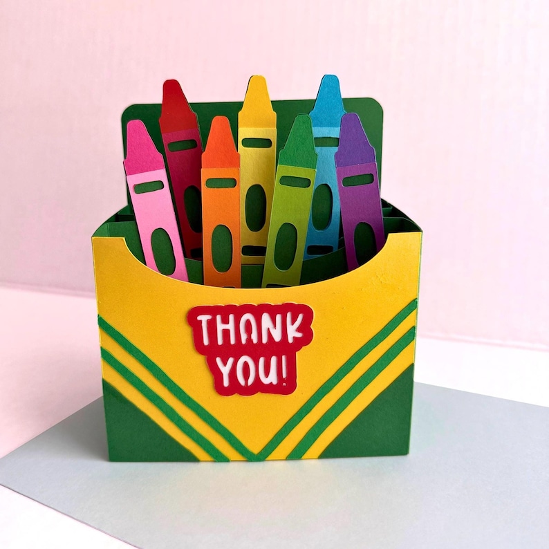 Handmade Crayon Box Pop up Card – Teacher Appreciation Thank You - Etsy