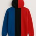 Blue Red Black Triple-tone Color Block Hoodie – New Stylish Winter ...