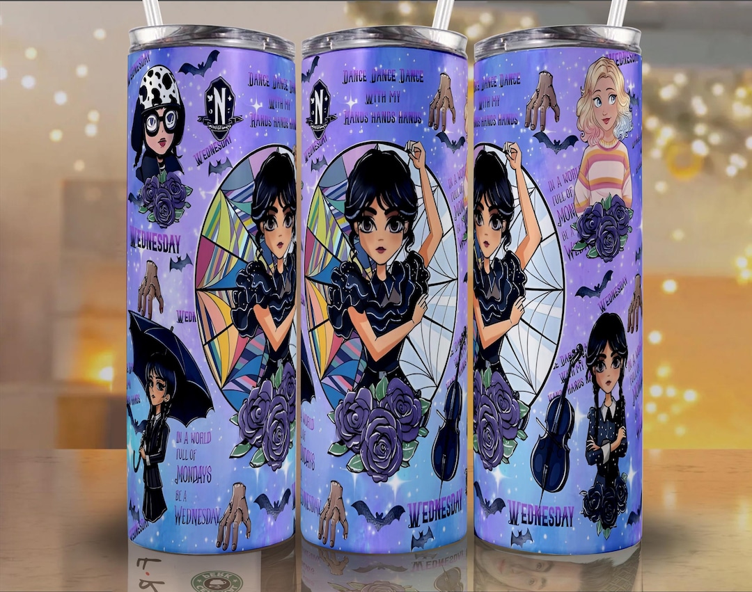 Wednesday Addams Tumbler PNG: 20oz Skinny Sublimation Design (digital ...
