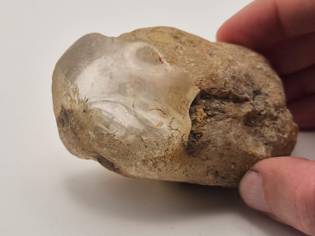 Quartz With Inclusions, Sawn Pebble, Asbestos and Aqueous Inclusions ...