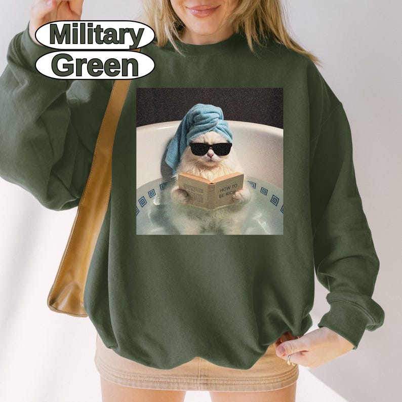 Vintage Cat Meme Sweatshirt: Funny Book Lovers Gift - Etsy