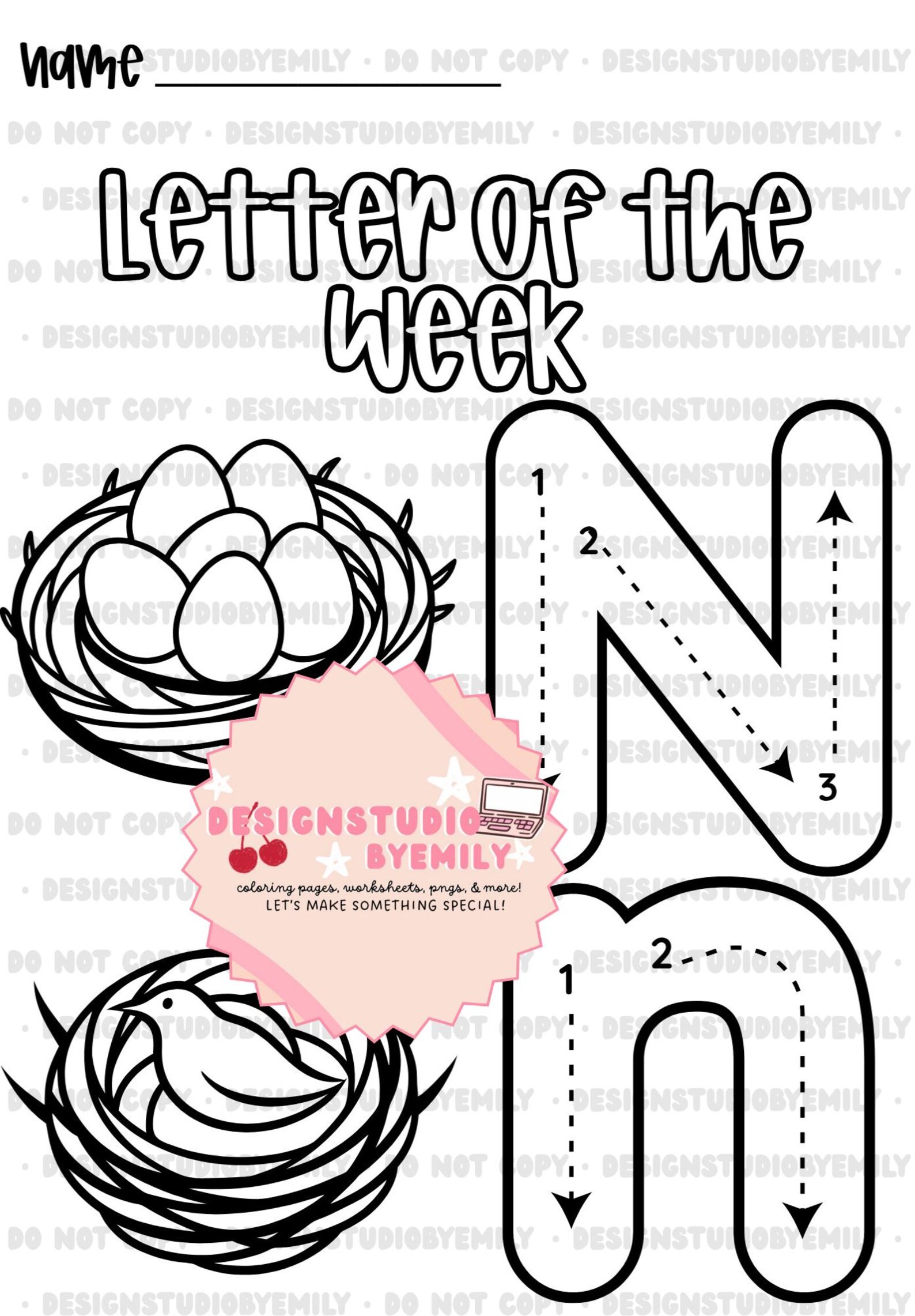 Toddler Letter of the Week Bundle Coloring Pages - Etsy