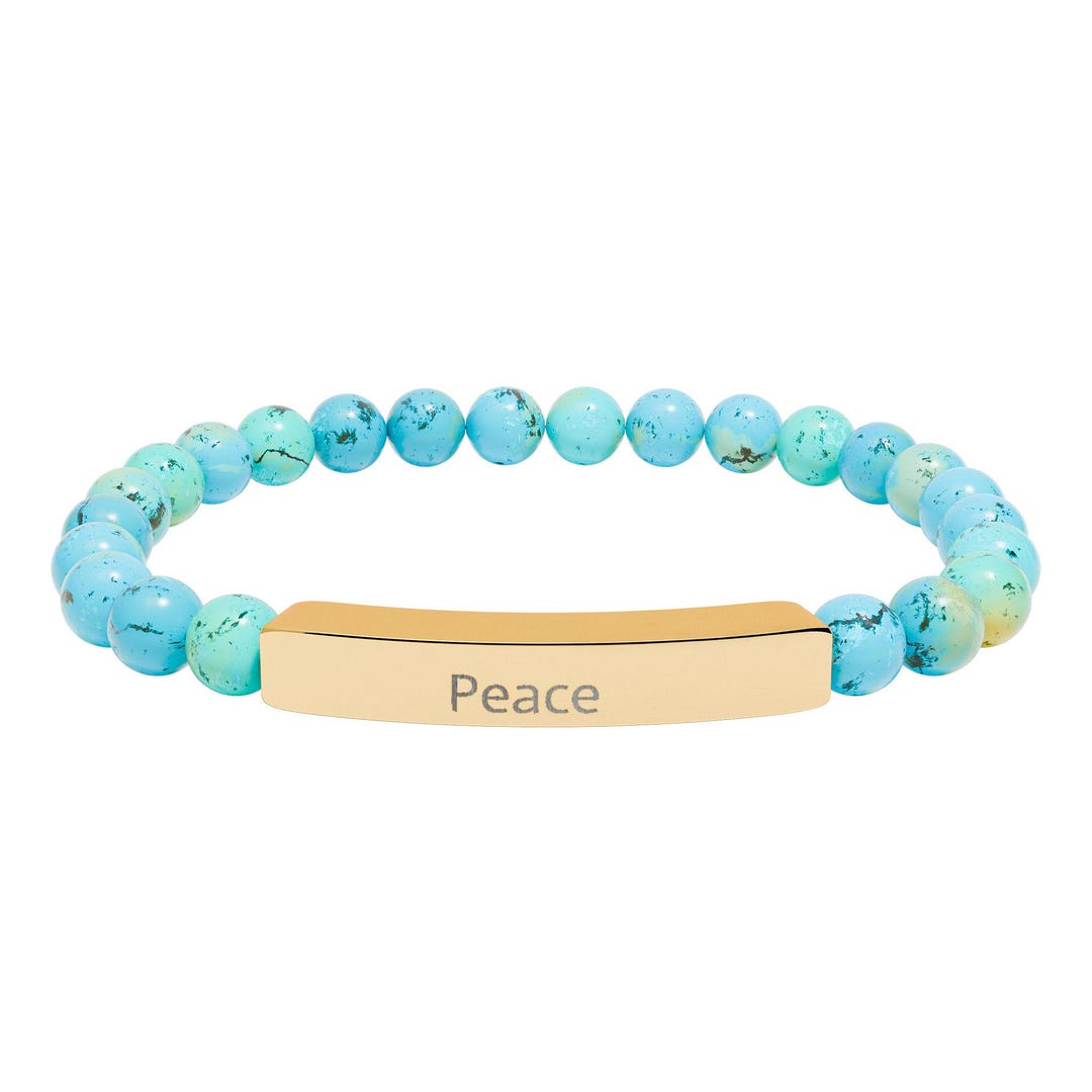 Renew Glow Co Natural Stone Engraved Bracelet - Love - Etsy