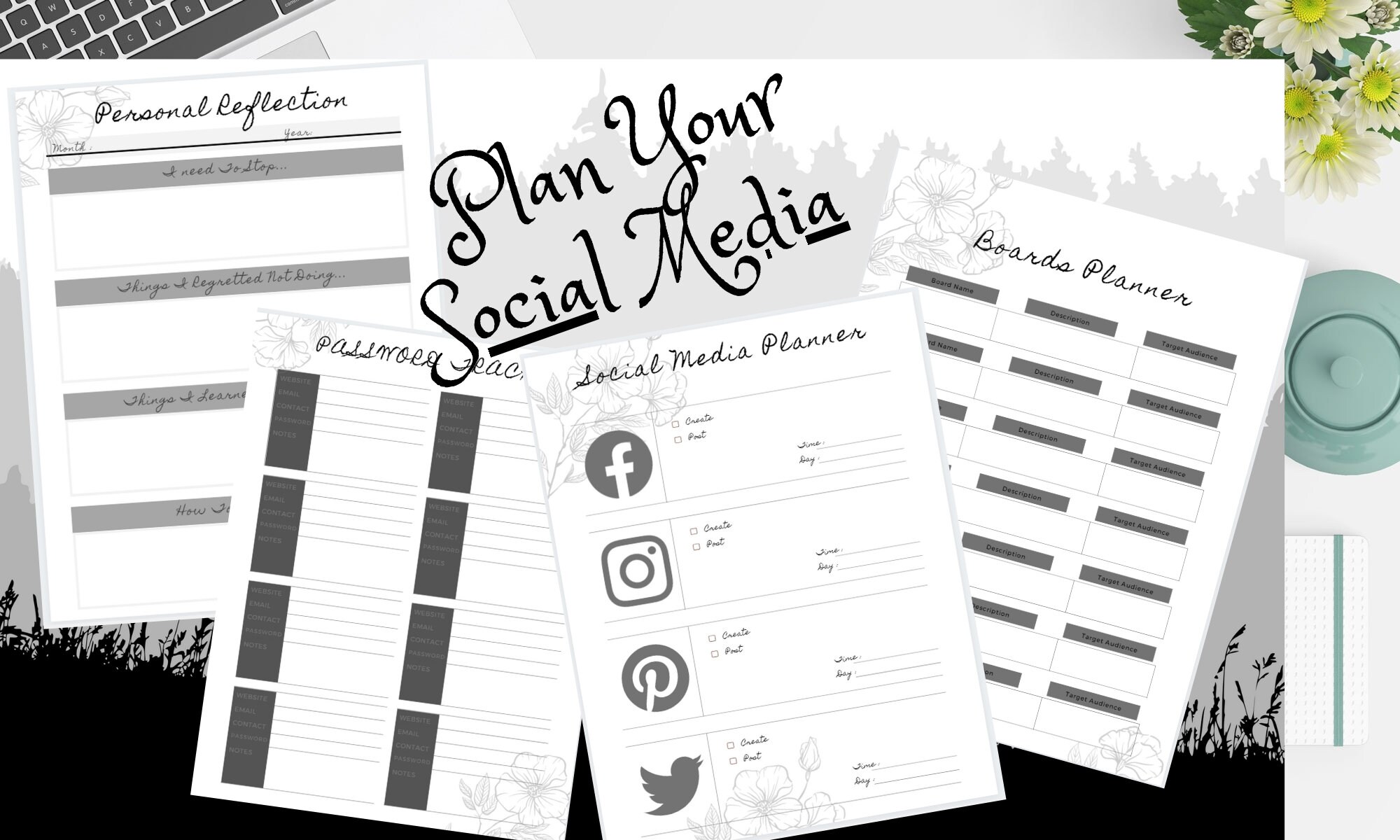 Printable Social Media/ Content Creator Planning Pages ** DOWNLOAD ONLY ...