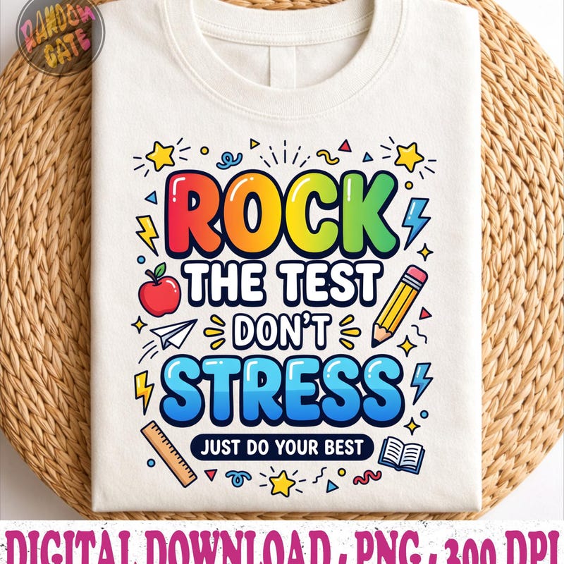 Rock the Test Clipart - Etsy