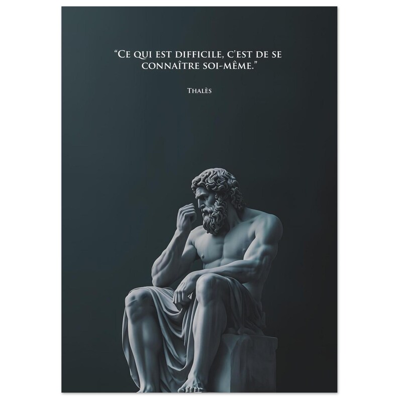 Poster De Thales : La Connaissance De Soi - Statue Grecque Antique ...