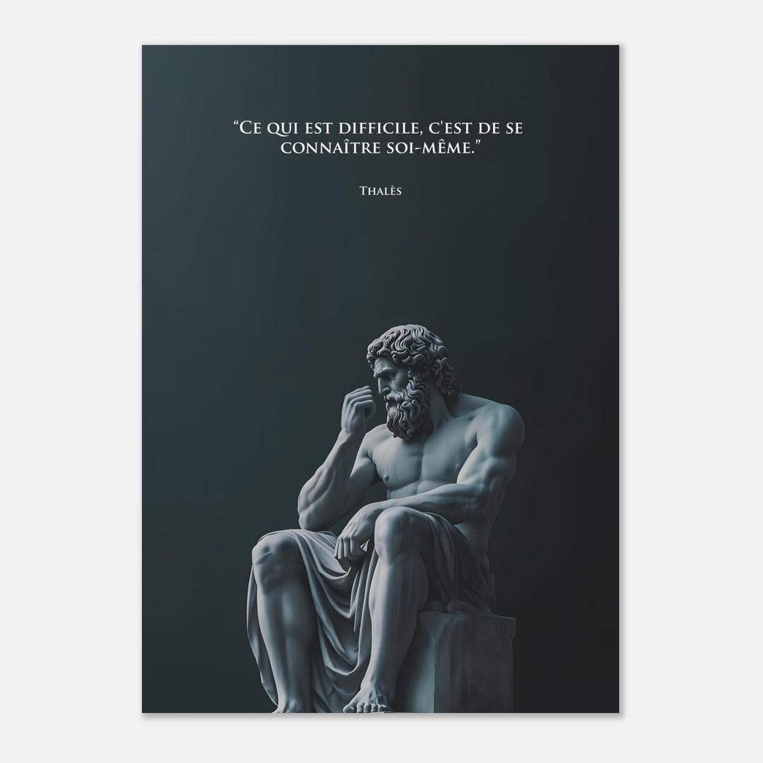 Thales Poster: Self-knowledge - Ancient Greek Aesthetic Statue - Etsy