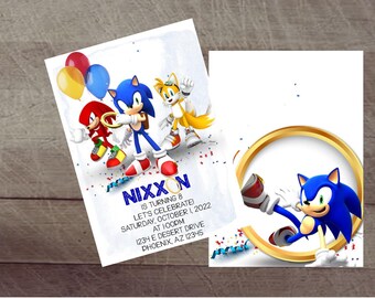 Sonic Theme Birthday Invitation - Etsy