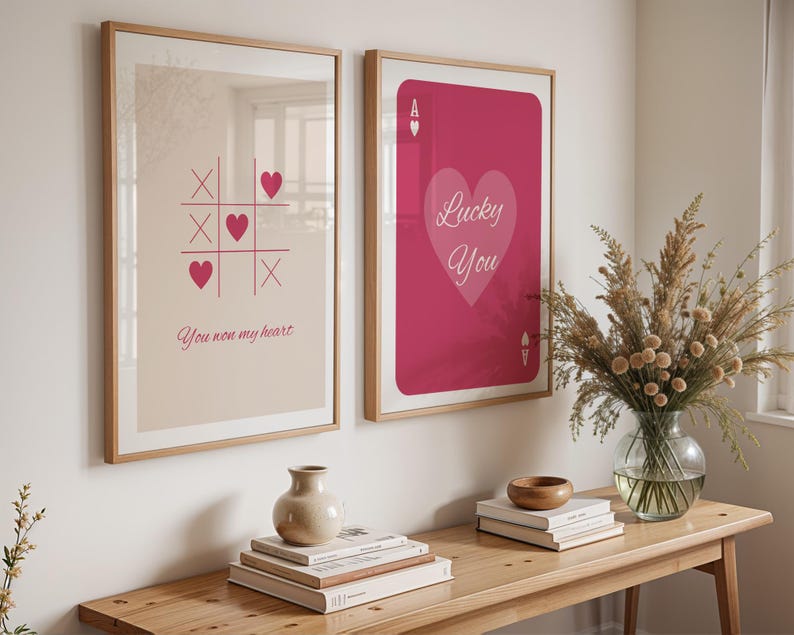 Valentine Wall Art Bundle | Pink Berry Prints | Instant Download - Etsy ...