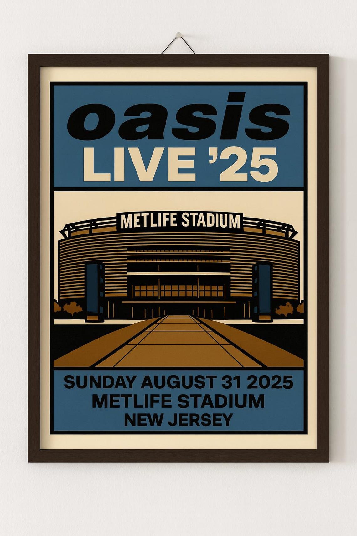 Oasis Metlife Stadium Concert Poster Print – Custom Music Wall Art ...