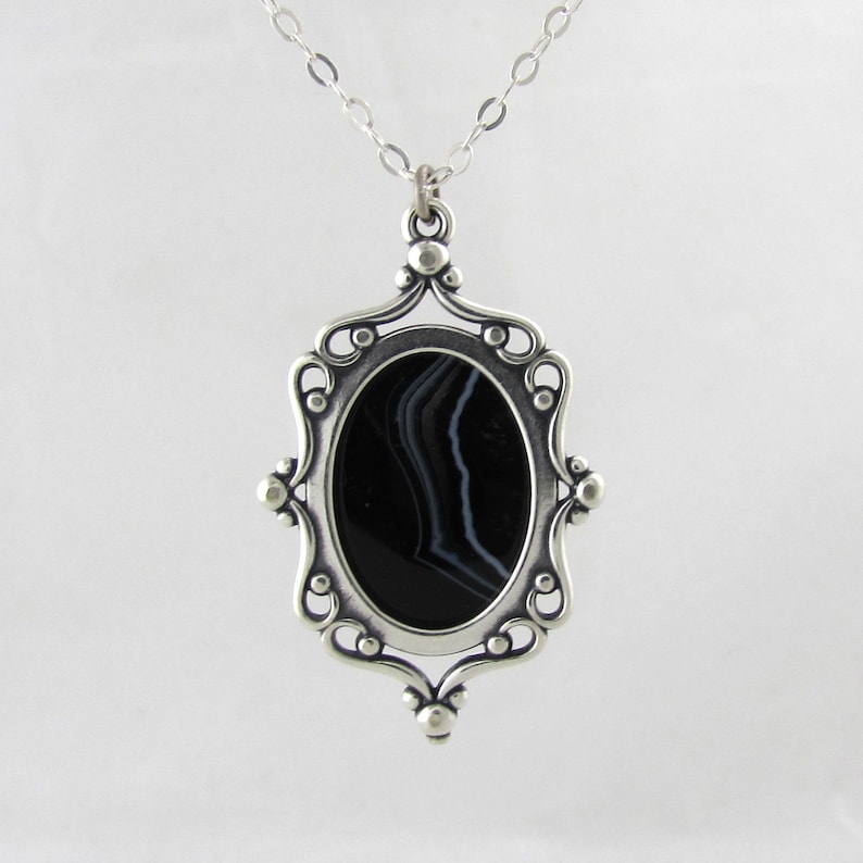 Black Agate Cameo Pendant - Etsy