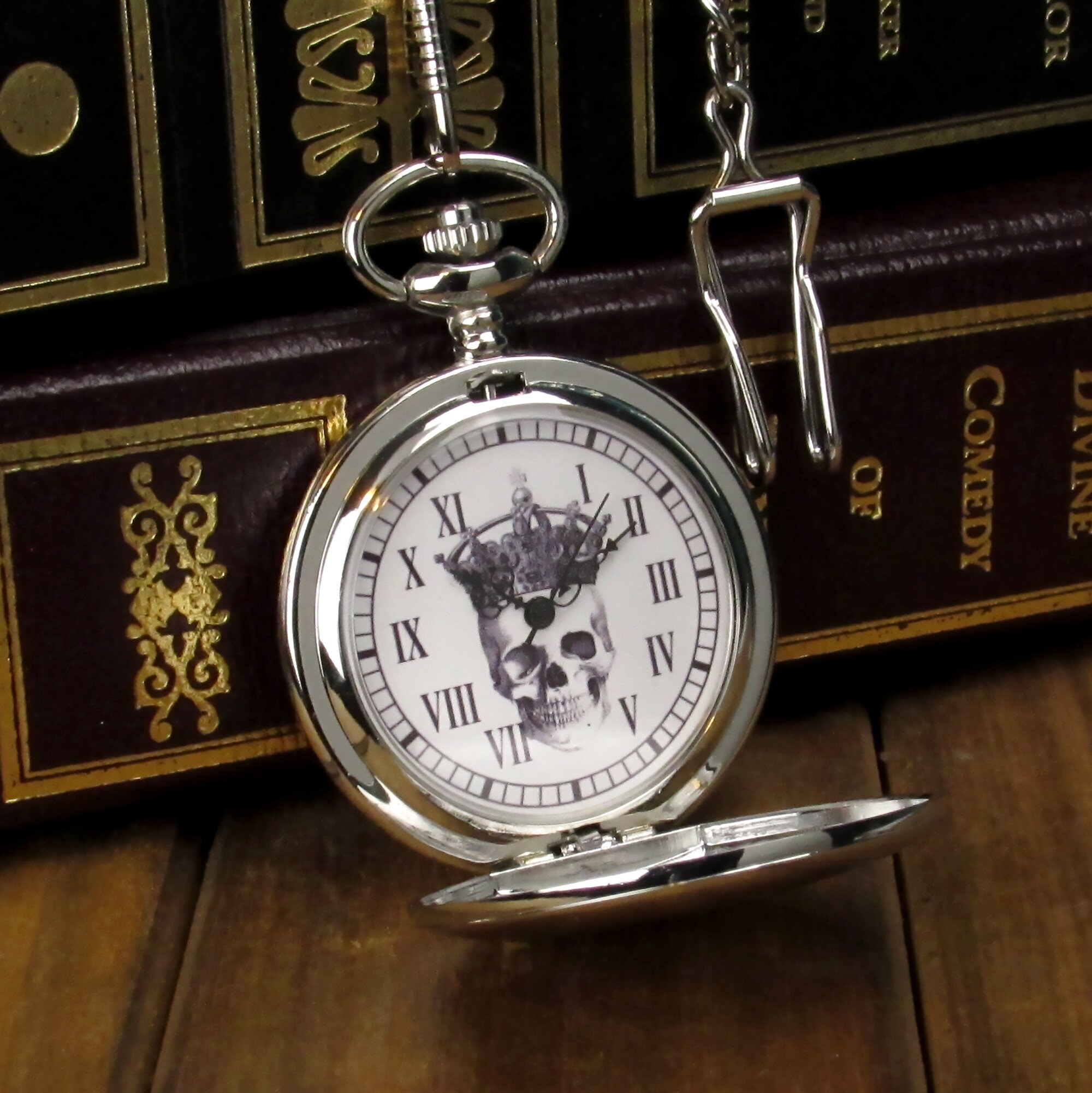 Skull Crown Pocket Watch - Etsy