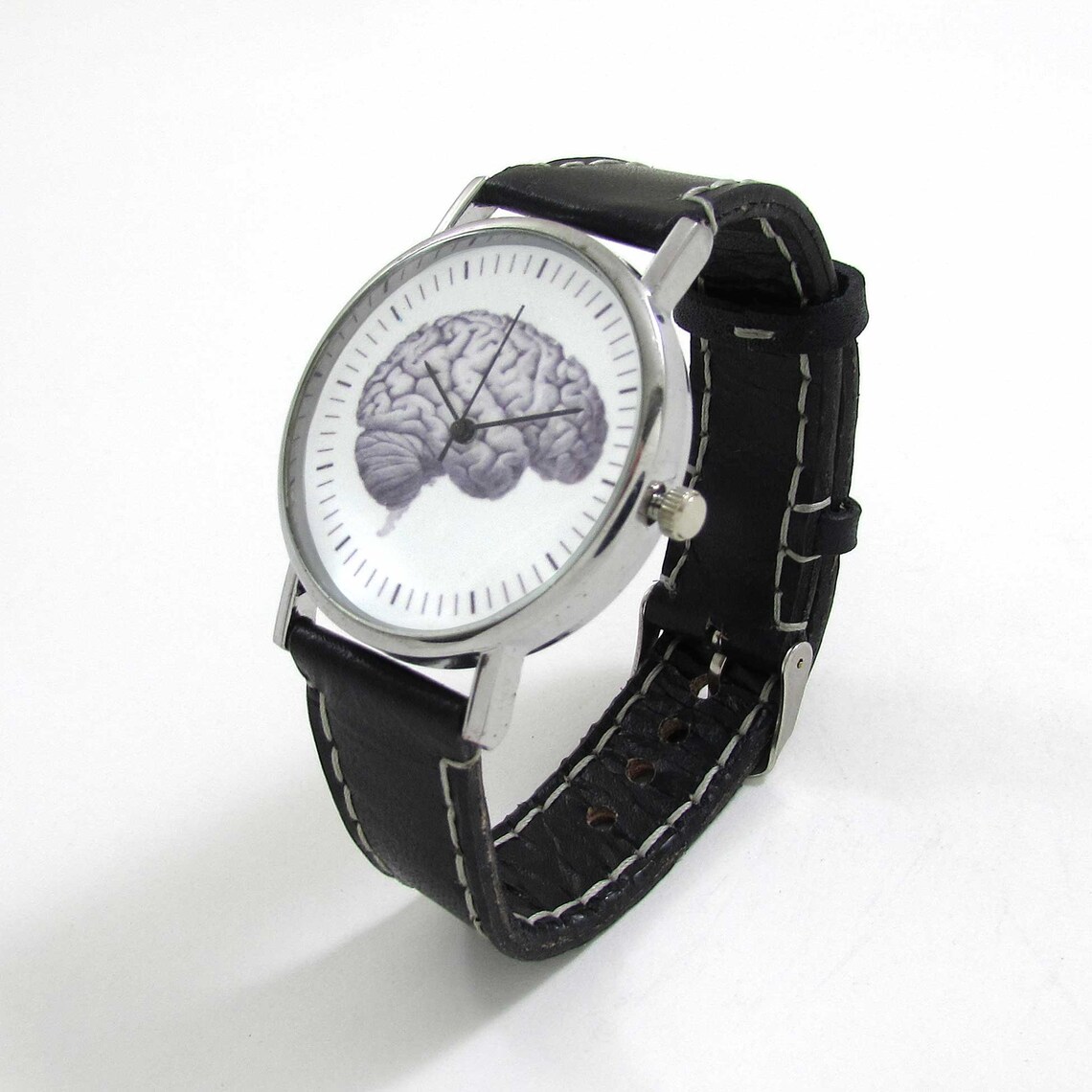 Anatomical Brain Wrist Watch W/ Black or Brown Leather Strap - Etsy