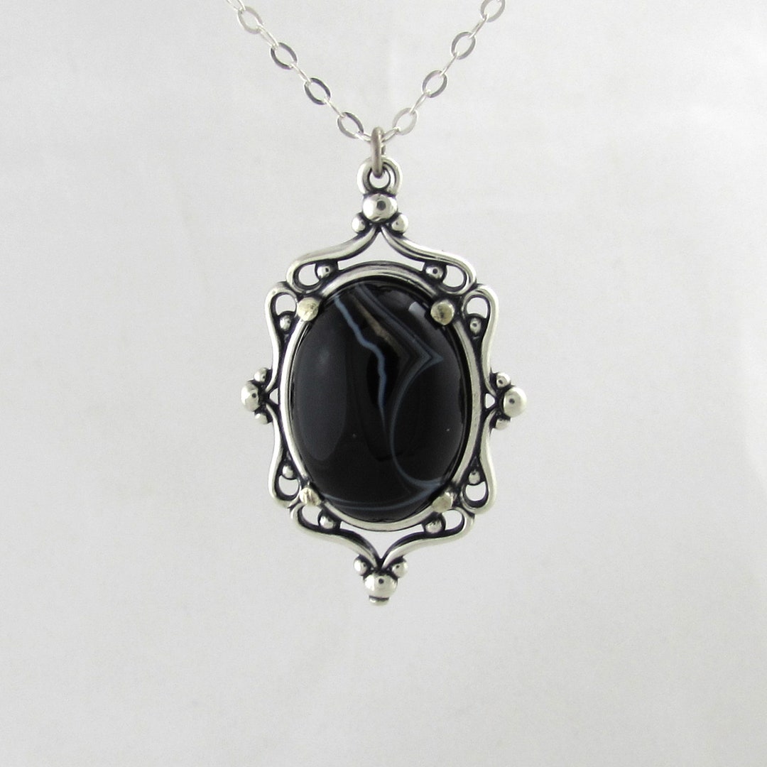 Black Agate Cameo Pendant - Etsy