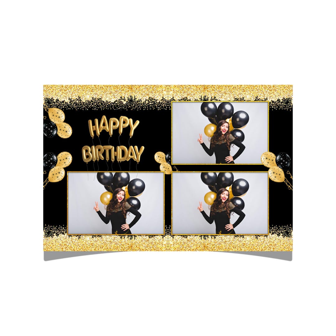 Birthday Photo Booth Template, Customizable Selfie Frame (digital ...