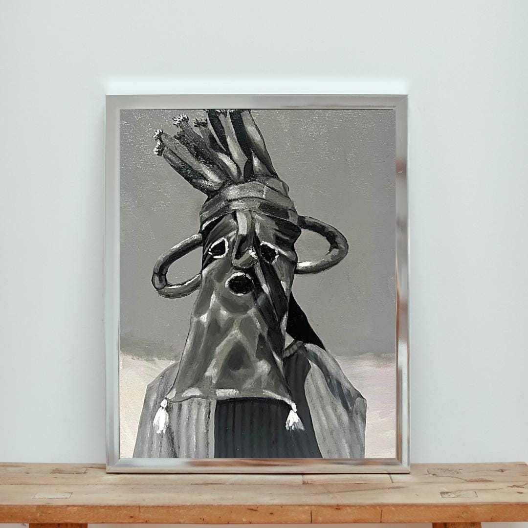 Diablo Huma Canvas Print: Ecuadorian Devil Mask, Black & White Wall Art ...