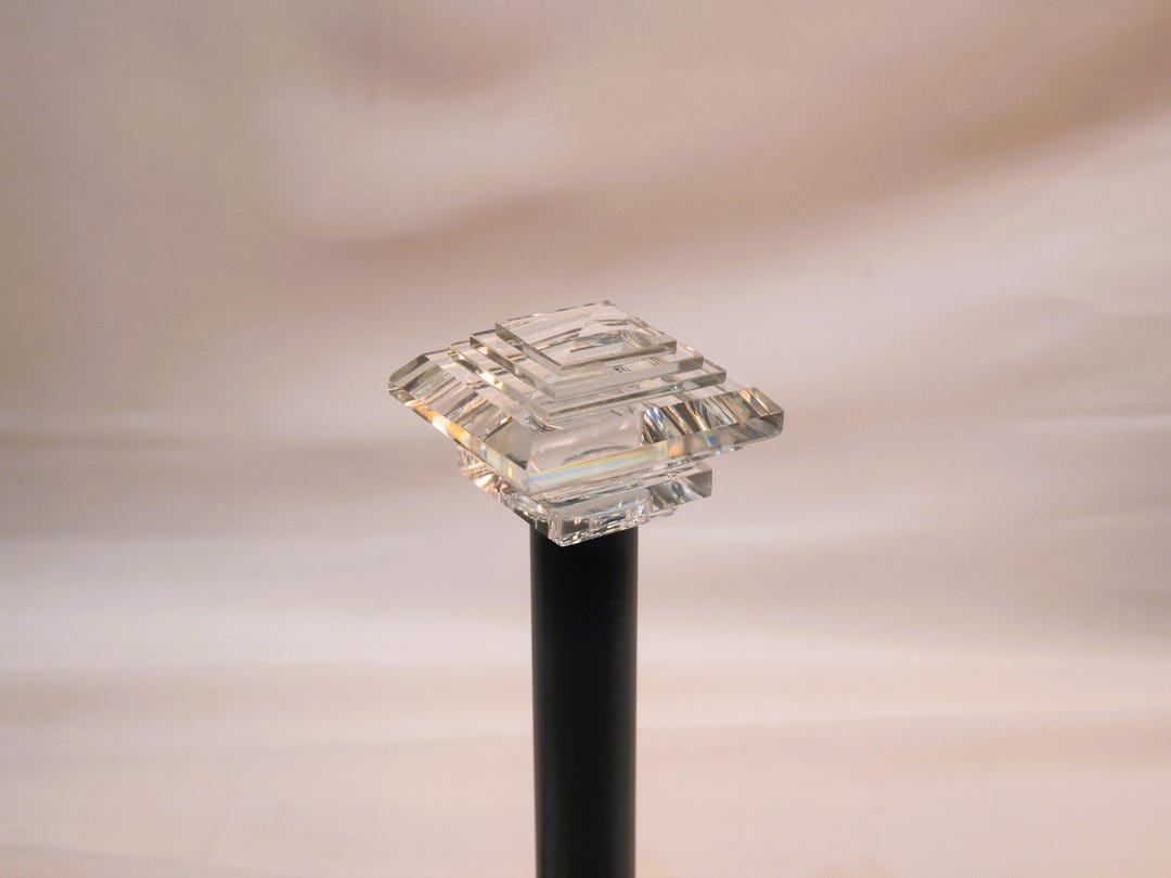 Cascade Crystal Curtain Rod Finial – Modern Geometric Window Hardware ...