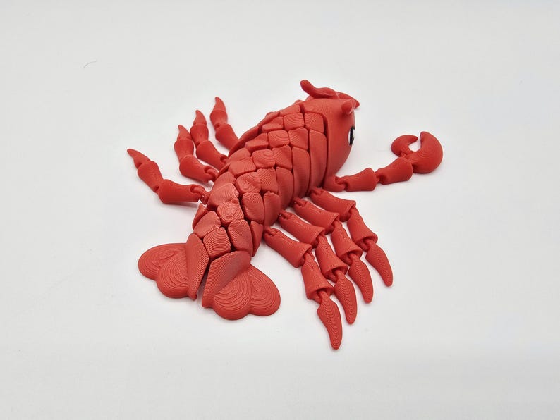3D Printed Flexi Lobster Toy – Articulated Lobster – Kawaii Fidget - Etsy