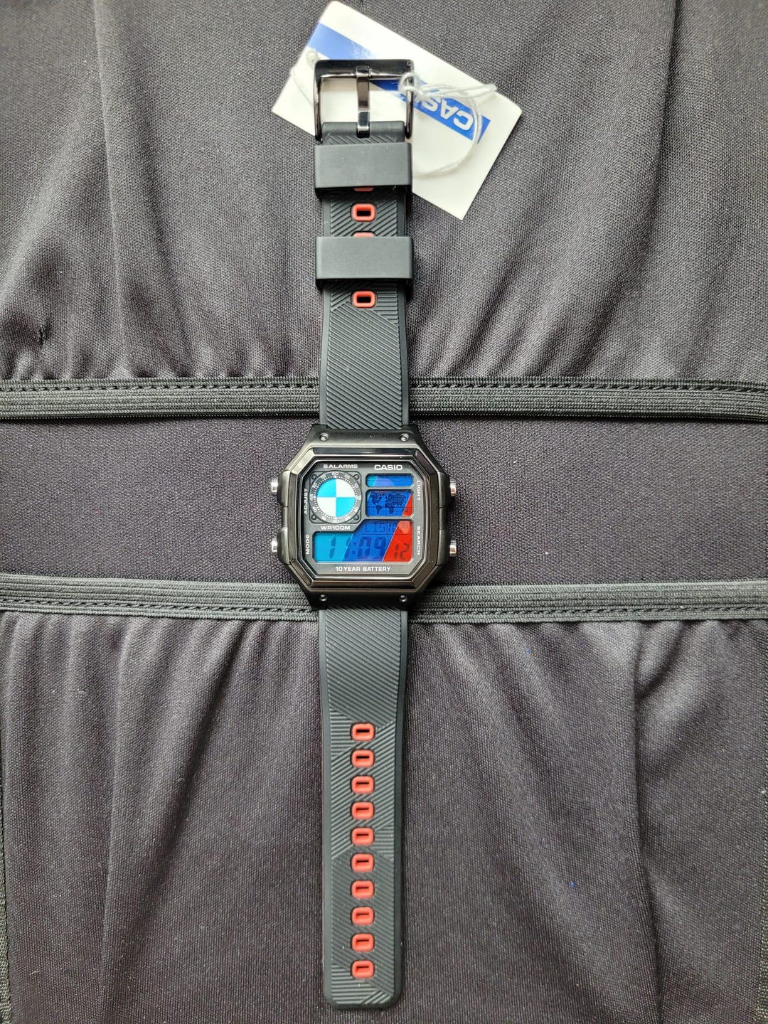 Custom Casio AE-1200 “BMW M-edition” | Black Metal Case | M-color ...