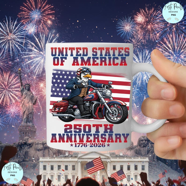 America 250th Anniversary Png, Patriotic Eagle Motorcycle Png, United ...
