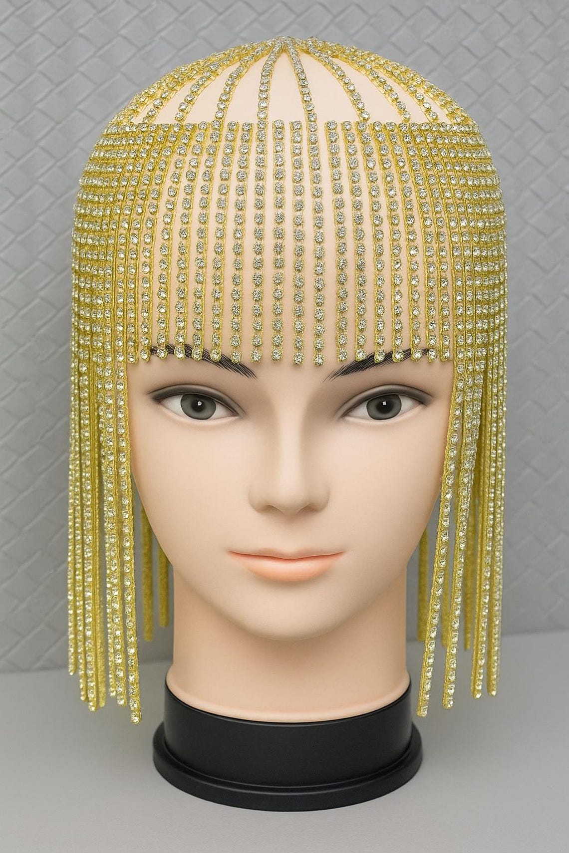 Crystal Rhinestone Fringe Headpiece – Sparkly Chain Hair Accessory ...