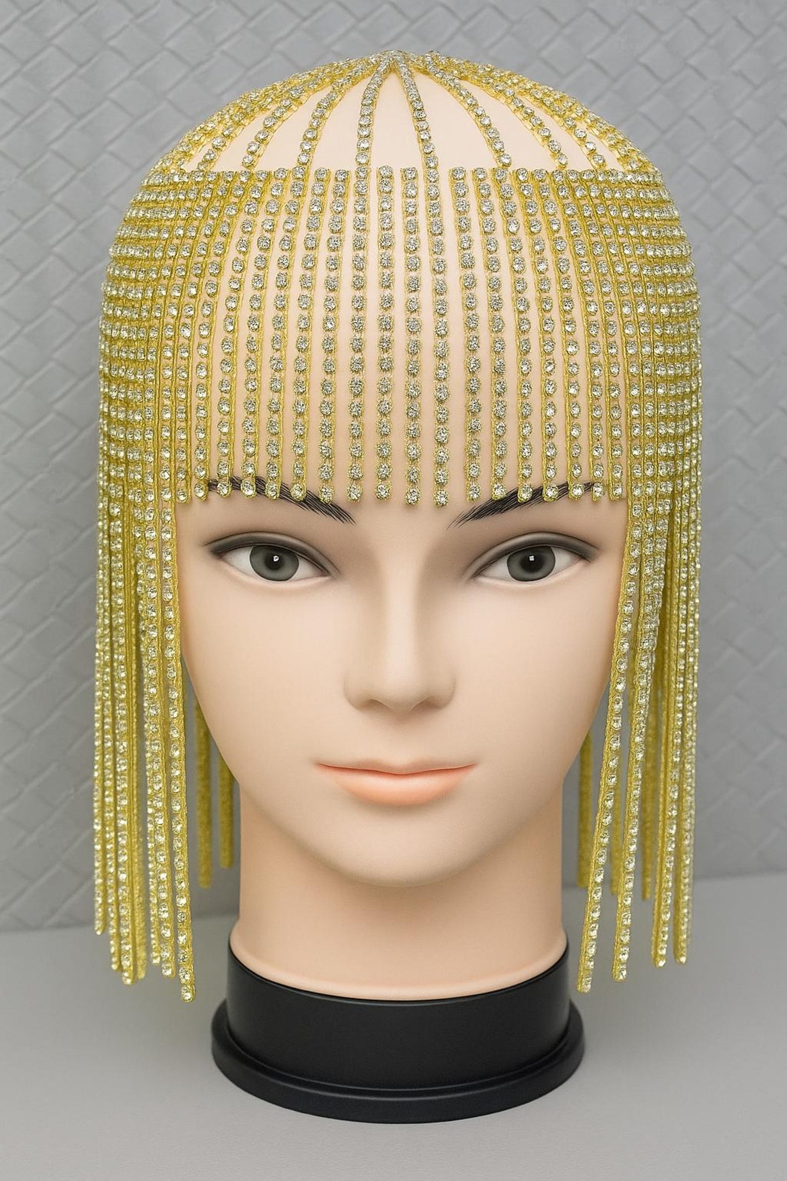 Crystal Rhinestone Fringe Headpiece – Sparkly Chain Hair Accessory ...