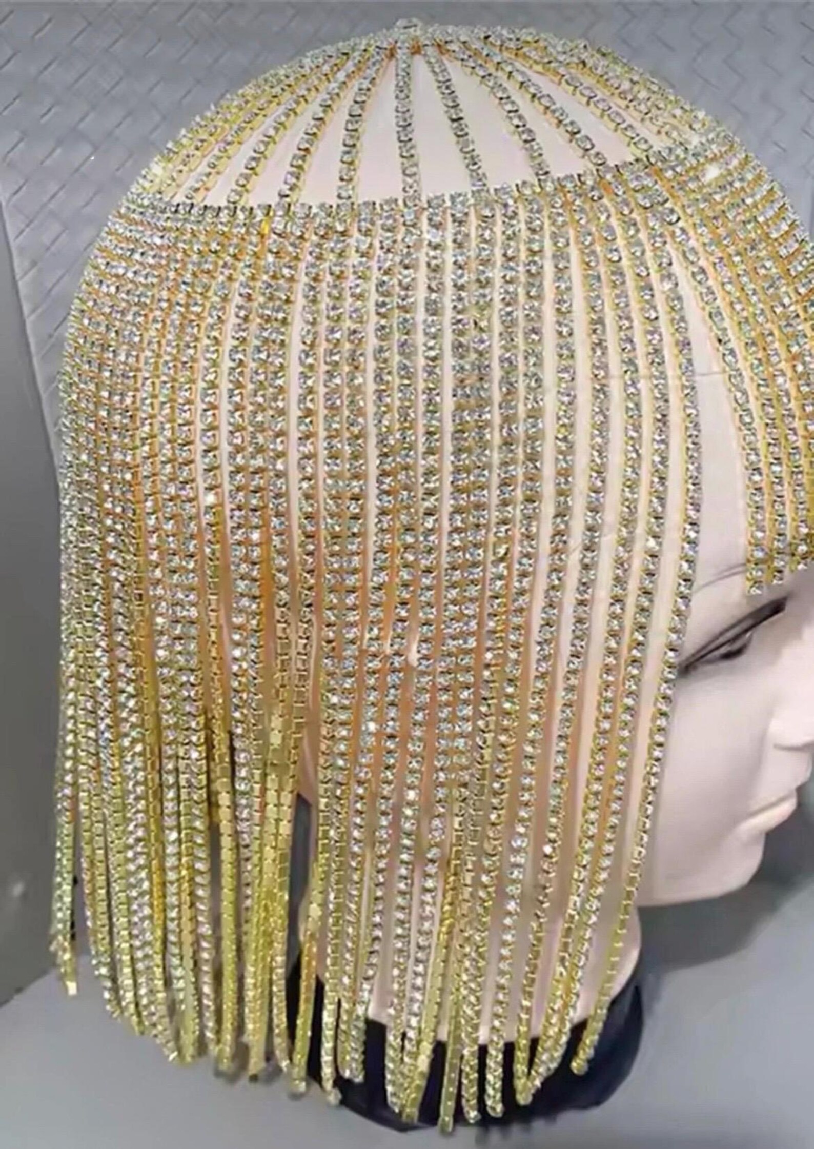 Crystal Rhinestone Fringe Headpiece – Sparkly Chain Hair Accessory ...