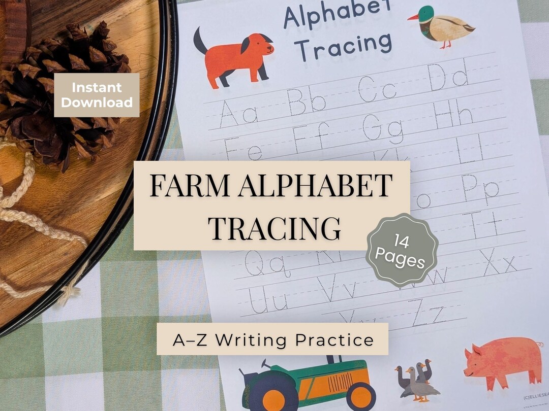 Farm Alphabet Tracing Worksheets | Farm Animals ABC | Preschool ...