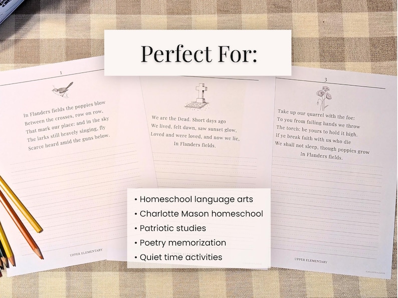 In Flanders Fields Poem Wall Art & Copywork Bundle | Homeschool ...