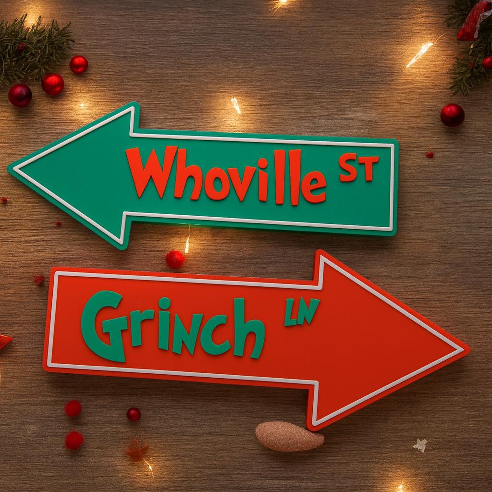 Grinch Direction Signs – 3D Printed Seuss Christmas Decor - Etsy