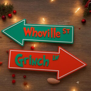 Grinch Direction Signs – 3D Printed Seuss Christmas Decor - Etsy